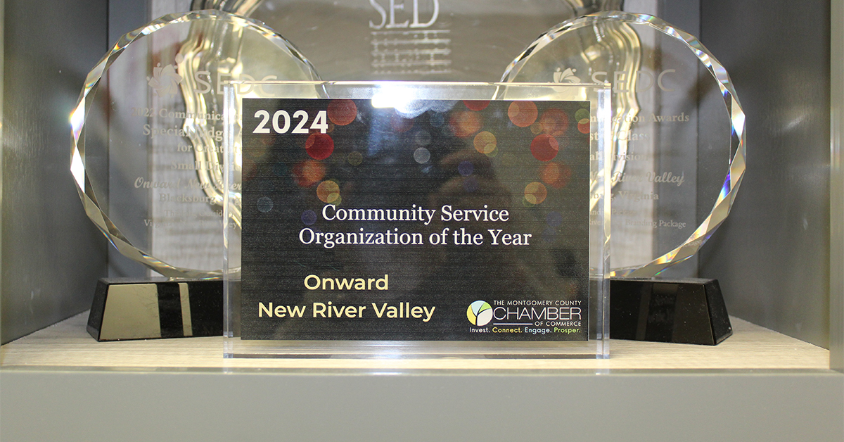 Onward NRV Awarded Community Service Organization of the Year - Onward New River Valley